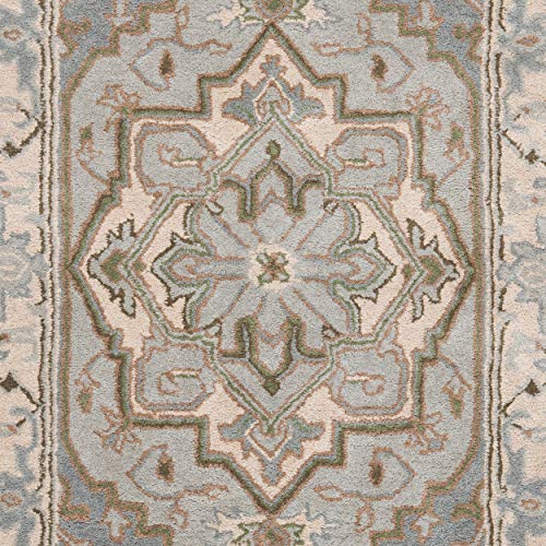 SAFAVIEH Heritage Collection Accent Rug - 4' x 6', Beige & Grey, Handmade Traditional Oriental Wool, Ideal for High Traffic Areas in Entryway, Living Room, Bedroom (HG866A)