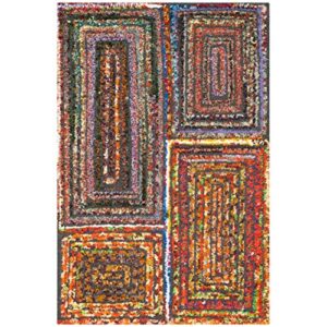 safavieh nantucket collection accent rug - 2' x 3', charcoal, handmade boho abstract cotton & wool, ideal for high traffic areas in entryway, living room, bedroom (nan609a)