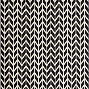 Well Woven Miami Bourban Chevron Black Modern Area Rug 3'3" X 5'3"