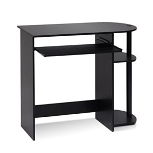 furinno simplistic easy assembly computer desk, with keyboard tray, espresso/black