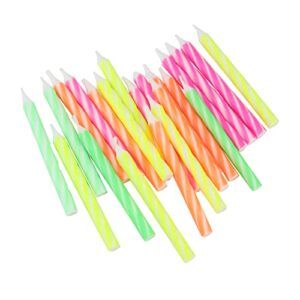 chef craft classic spiral candles, 24 piece set, neon