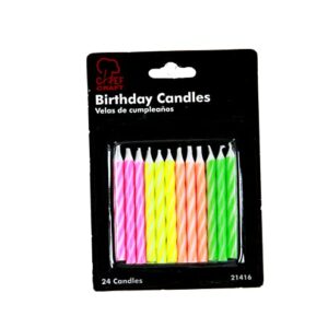 Chef Craft Classic Spiral Candles, 24 Piece Set, Neon