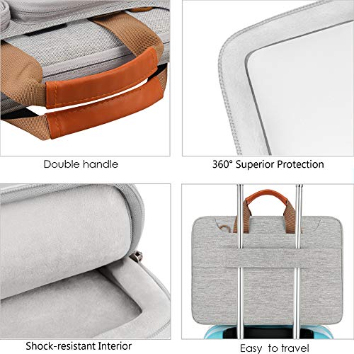 Lacdo 360° Protective Laptop Shoulder Bag Sleeve Case for 13 inch New MacBook Air M2 A2681 M1 A2337 A2179 A1932 | 13" New MacBook Pro M2 M1 A2338 A2251 A2289 A2159 | Surface Book 3 2 Computer, Gray