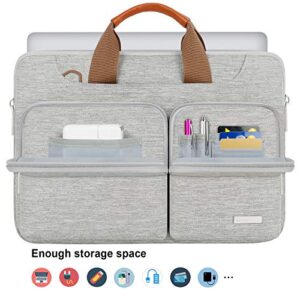 Lacdo 360° Protective Laptop Shoulder Bag Sleeve Case for 13 inch New MacBook Air M2 A2681 M1 A2337 A2179 A1932 | 13" New MacBook Pro M2 M1 A2338 A2251 A2289 A2159 | Surface Book 3 2 Computer, Gray