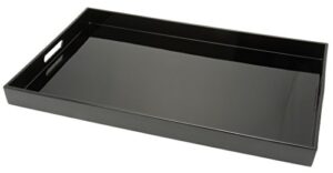 kotobuki rectangular lacquer serving tray, 18-3/4-inch, black