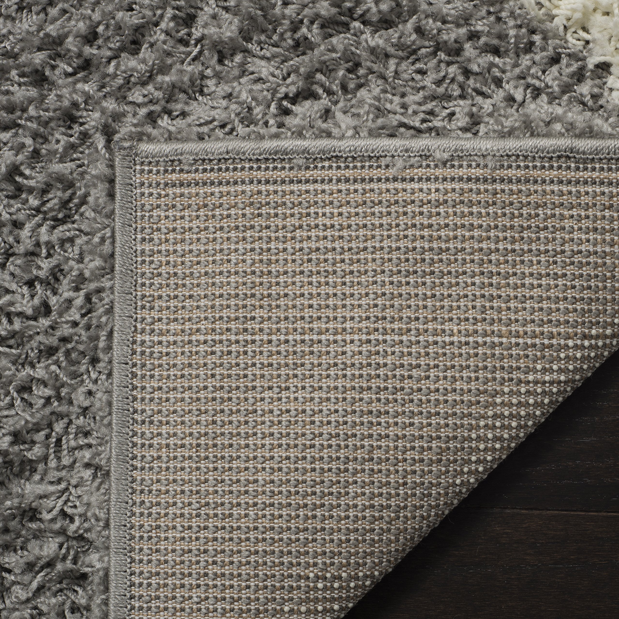 SAFAVIEH Dallas Shag Collection Area Rug - 8' x 10', Grey & Ivory, Trellis Design, Non-Shedding & Easy Care, 1.5-inch Thick Ideal for High Traffic Areas in Living Room, Bedroom (SGD257G)