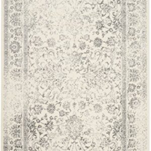 SAFAVIEH Adirondack Collection Area Rug - 9' x 12', Ivory & Silver, Oriental Distressed Design, Non-Shedding & Easy Care, Ideal for High Traffic Areas in Living Room, Bedroom (ADR109C)