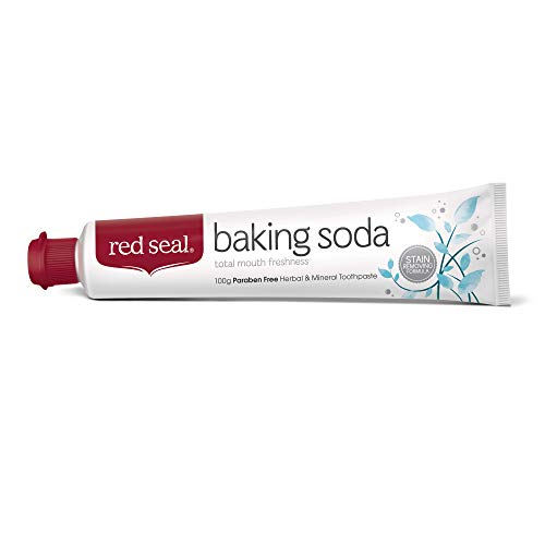 Red Seal Baking Soda Toothpaste – Neutralizes Plaque Acids, Nourishes, Protects Teeth & Gum Health Naturally & Cleans for Visibly Brighter Smile 3.5oz