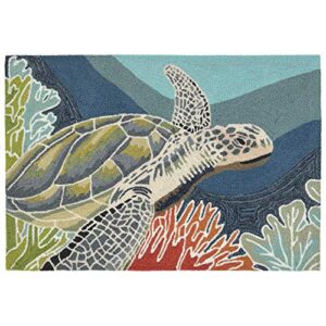 liora manne ravella indoor outdoor rug - nautical rug, sea life & ocean theme decor, comfortable & durable, uv stabilized, stain resistant rug, akumal, 2' x 3'