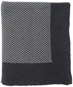 darzzi herringbone throw, grey/charcoal