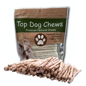 Top Dog Chews - All Natural Rawhide Dog Twists (100 Pack), Natural Chew Sticks for Healthy Teeth and Happy Dogs, Delicious Dog Treats for Canine Dental Care