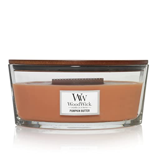 WoodWick Ellipse Scented Candle, Pumpkin Butter, 16oz | Up to 50 Hours Burn Time