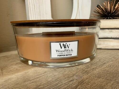 WoodWick Ellipse Scented Candle, Pumpkin Butter, 16oz | Up to 50 Hours Burn Time