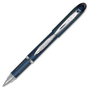 uni-ball jetstream rollerball pen - fine pen point type - 0.7 mm pen point size - black ink - blue barrel - 1 each