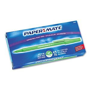 paper mate 3341131 write bros stick ballpoint pen, green ink, 1mm, dozen