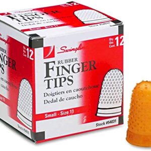 Swingline 54031 Rubber Finger Tips, Small, 9/16-Inch Diameter, 12/BX, Amber