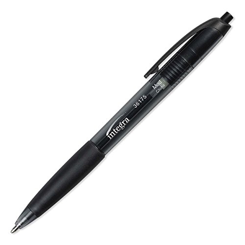 Integra 36175 Ballpoint Pen,Retract.,Nonrefillable,Med. Pt.,Bk Barrel/Ink