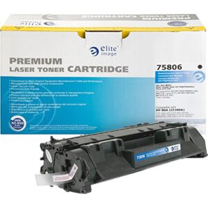 elite image 75806 reman toner cartridge replacement forhp 80a (cf280a), black