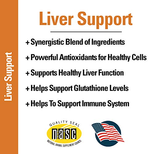 Vet Classics Liver Support Pet Health Supplement for Dogs, Cats – Liver Functions – B-Vitamins, Glutathione, Milk Thistle – Soft Tablets, Chews – 60 Soft Chews