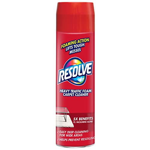 Resolve High Traffic Carpet Foam, 22 oz Can, Cleans Freshens Softens & Removes Stains (Pack of 2)