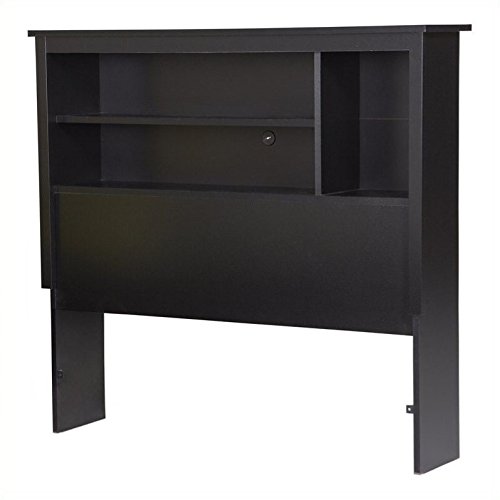 South Shore 39-Inch Vito Bookcase Headboard, Twin, Pure Black