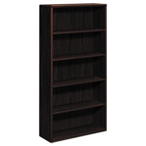 hon 10755nn 10700 series wood bookcase, five shelf, 36w x 13 1/8d x 71h, mahogany