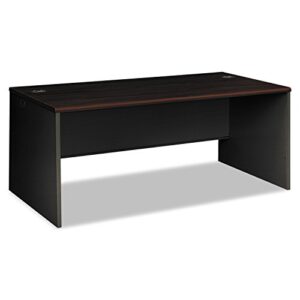 hon 38934ns 38000 series desk shell, 72w x 36d x 29-1/2h, mahogany/charcoal