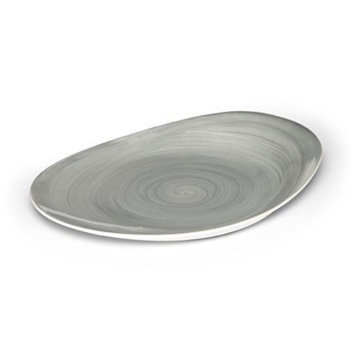 Mikasa Savona Grey Oval Serving Platter, 14-Inch