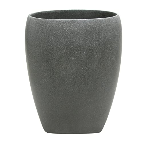 Allure Home Creation Charcoal Stone Grey Wastebasket Compact Size 1.74 Gallons