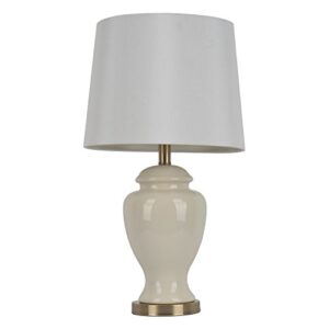 decor therapy lorren ceramic table lamp, cream