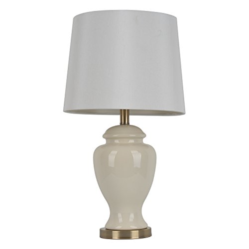 Decor Therapy Lorren Ceramic Table Lamp, Cream