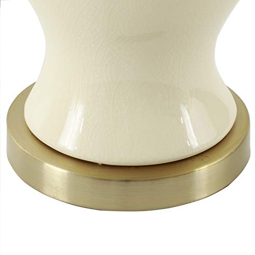 Decor Therapy Lorren Ceramic Table Lamp, Cream