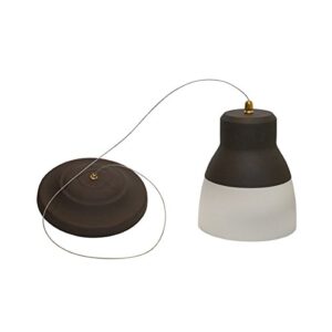 It's Exciting Lighting IEL-5891 Glass Pendant Bronze IR LED Light With Bronze Hardware And Frosted Glass Shade, Battery Operated With 24 Included LEDs