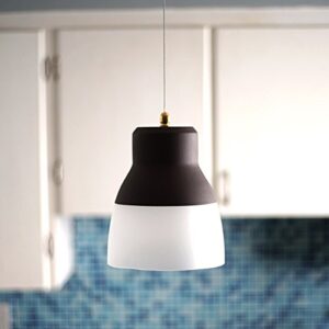 It's Exciting Lighting IEL-5891 Glass Pendant Bronze IR LED Light With Bronze Hardware And Frosted Glass Shade, Battery Operated With 24 Included LEDs