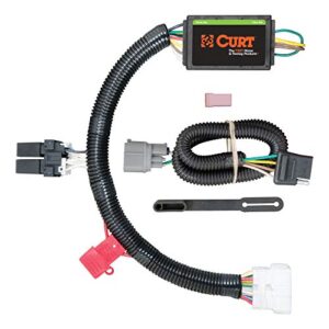 curt 56170 vehicle-side custom 4-pin trailer wiring harness, fits select honda pilot , black