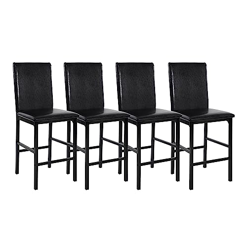 Homelegance Tempe Dining Counter Height Chair (Set of 4), Faux Leather, Dark Brown