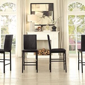 Homelegance Tempe Dining Counter Height Chair (Set of 4), Faux Leather, Dark Brown