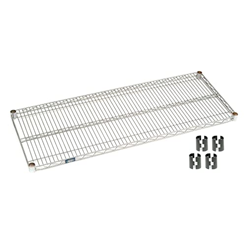 Nexel Poly-Z-Brite Wire Shelf w/Clips, 60" W x 18" D