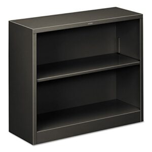 hon s30abcs metal bookcase, two-shelf, 34-1/2w x 12-5/8d x 29h, charcoal