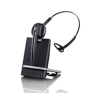 sennheiser d 10 usb ml - us (506418) single-sided wireless dect headset, with direct softphone connection, noise cancelling microphone, and is skype for business certified (black)