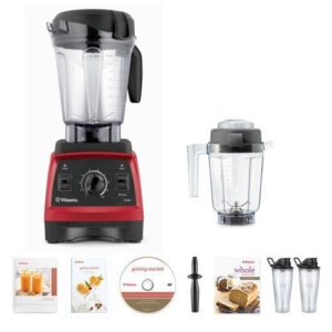 vitamix 7500 blender super package, with 32oz dry grain jar and 2- 20oz to-go cups (red)