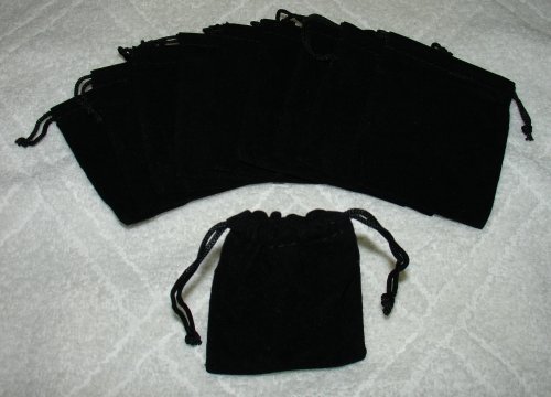 GYBest Best 50 Pack 3" X 4" Wholesale Promotion - Black Velvet Cloth Jewelry Pouches/Drawstring Bags