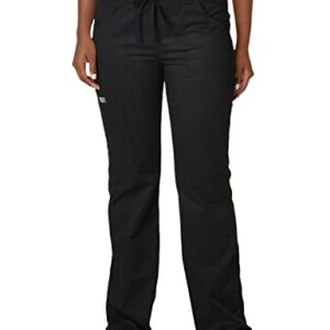 Cherokee Women Scrubs Pants with Contemporary Fit, Low Rise, Flare Leg Bottoms with 6 Pockets 24001T, M Tall, Black