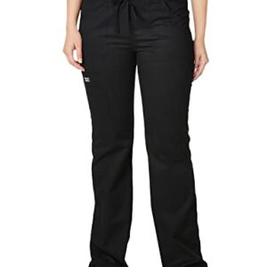 Cherokee Women Scrubs Pants with Contemporary Fit, Low Rise, Flare Leg Bottoms with 6 Pockets 24001T, M Tall, Black