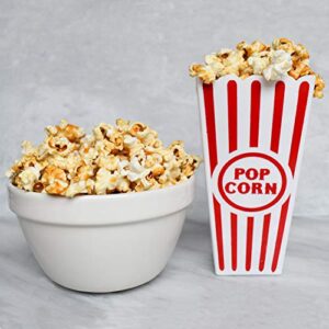 Adorox (Set of 4) Movie Theater Style Popcorn Containers Set (Reusable plastic)