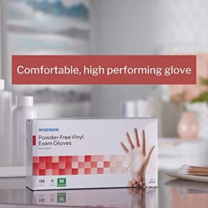 McKesson Powder-Free, Vinyl Exam Gloves, Non-Sterile, Medium, 150 Count, 1 Box