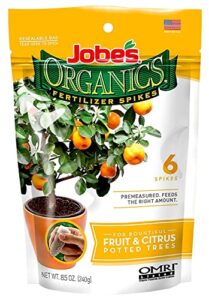 jobe's, 04226 fertilizer spikes, fruit and citrus, 6 count, slow release, apple, orange, lemon, trees