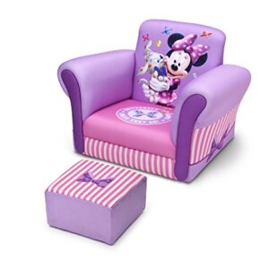 Delta Children Upholstered Chair with Ottoman, Disney Minnie Mouse