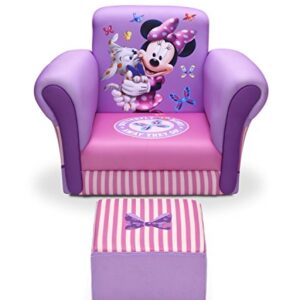 Delta Children Upholstered Chair with Ottoman, Disney Minnie Mouse