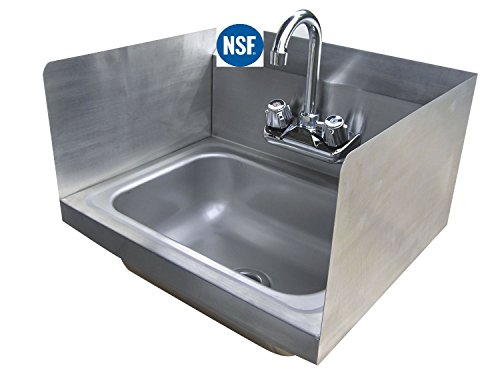 Stainless Steel Hand Sink with Side Splash - NSF - Commercial Equipment 12" X 12"